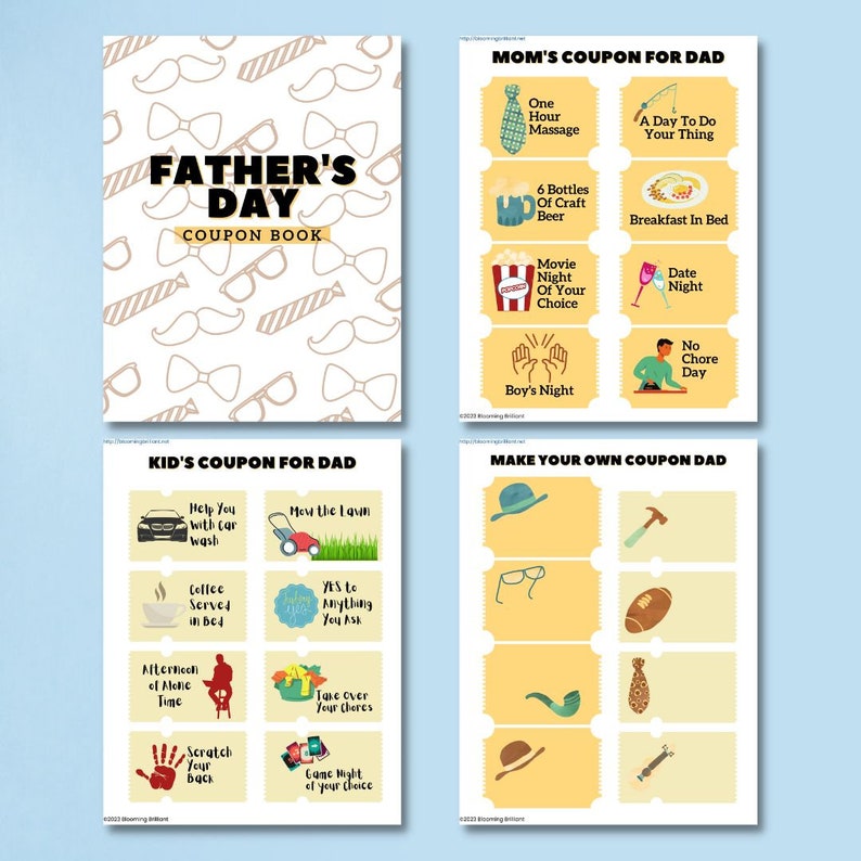 Father's Day Coupon Book (digital File) - Etsy