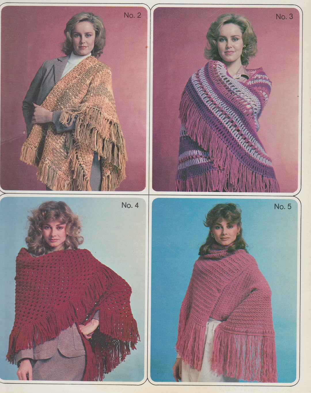 5 Patterns Wrap Shawl Pattern Pdf Leaflet 2649 Etsy