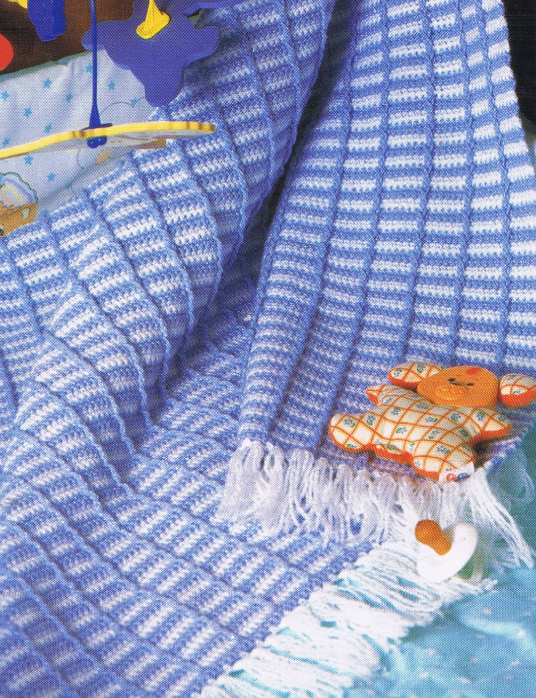Baby Blue Striped Afghan/easy /crochet Pattern/instant Download - Etsy