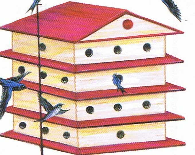 Bird Nest Box Plan Purple Martin Nest Colony Box DIY Eight-chamber ...