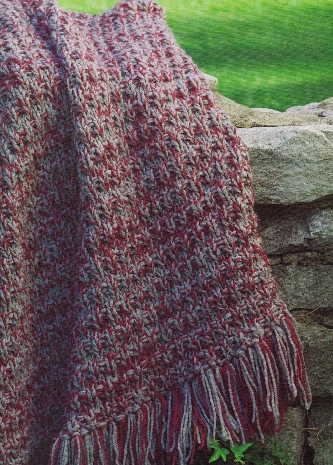 Knitted Large Afghan Pattern 46 X 60 Blanket Large Knitting Pdf - Etsy