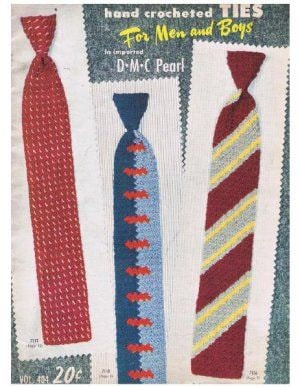Vintage Crocheted Mens Fashion Tie Patterns | Seventeen Retro Mid ...