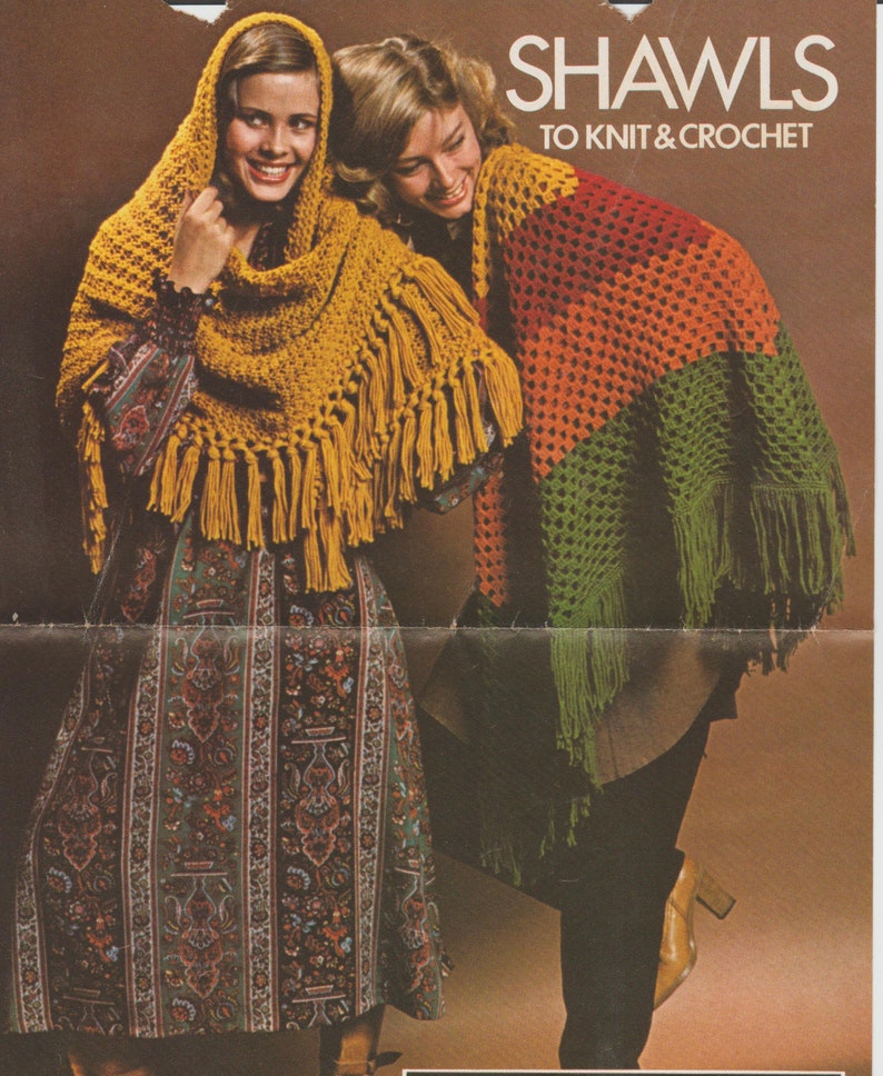Vintage Crochet or Knit Stole /wrap/shawl Pattern /pdf Leaflet - Etsy