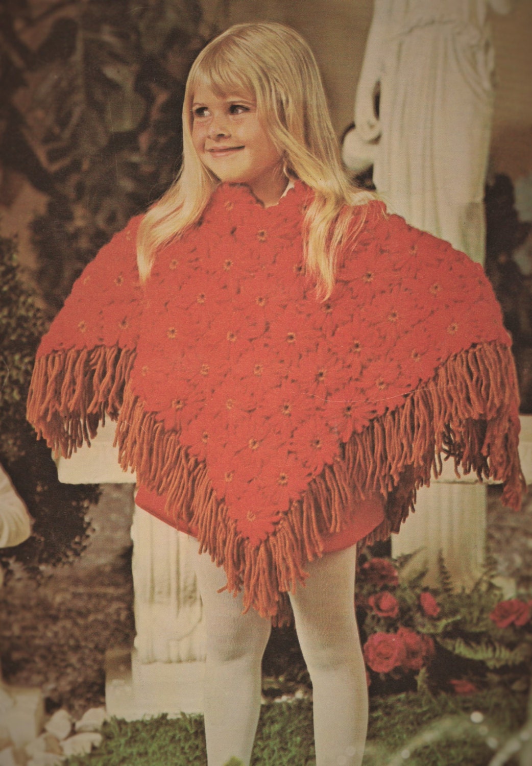 Girls Poncho and Ponytail Hat Set /daisy Winder No Crochet or Knit Pdf ...