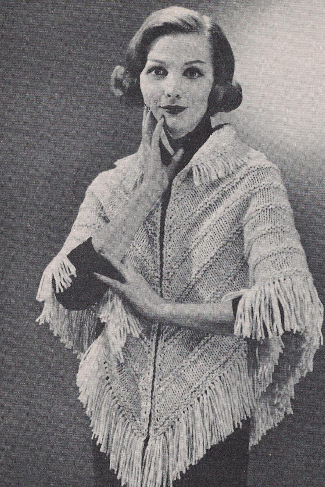 Triangle Stole Knit Pattern Pdf Shawl Vintage Pattern - Etsy