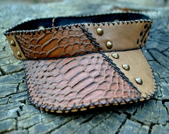 Leather visor | Etsy