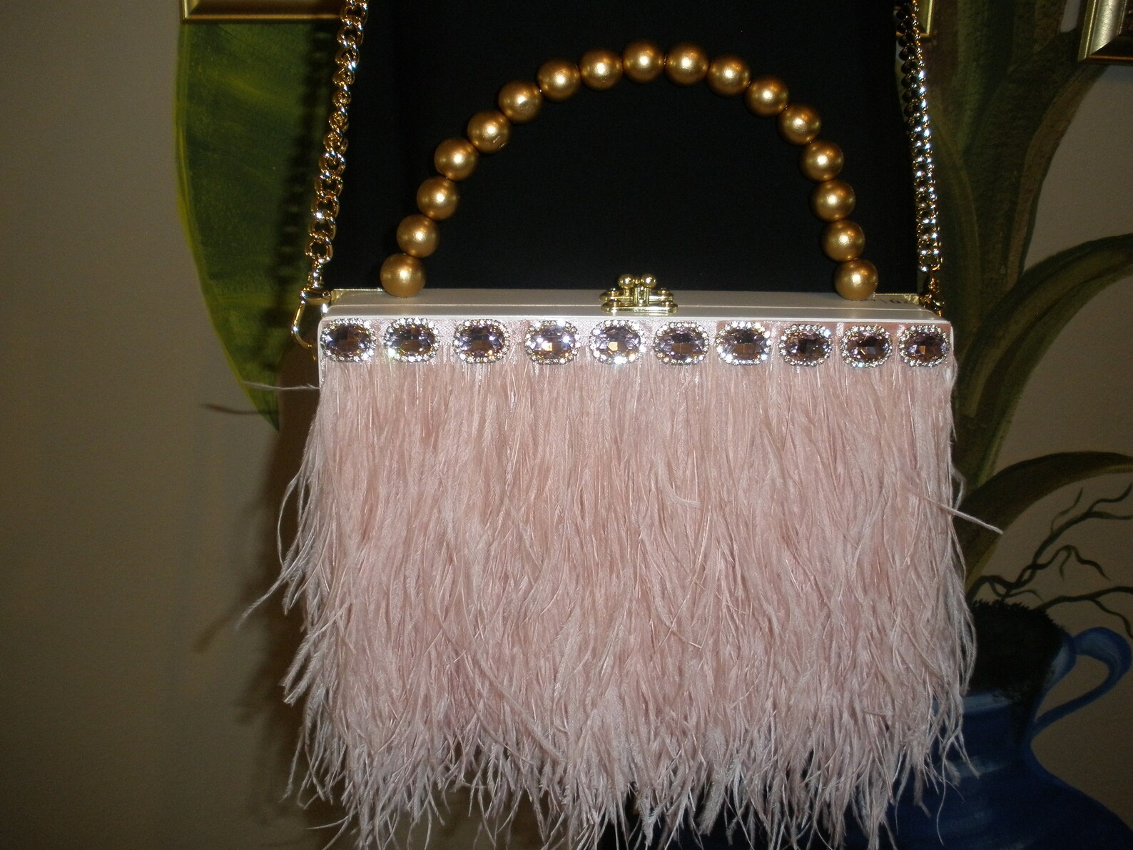 Pink Ostrich Feather Splendor Cigar Box Purse Velvet Lined - Etsy