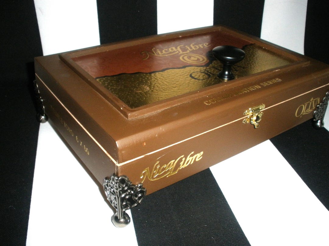 Nica Libra Cigar “man Box”, Cigar Box Valet, Jewelry Box, Keepsake Box ...