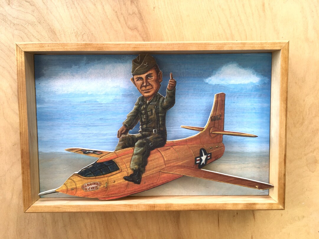 Sonic Boomer Chuck Yeager Dimensional Print on Wood - Etsy