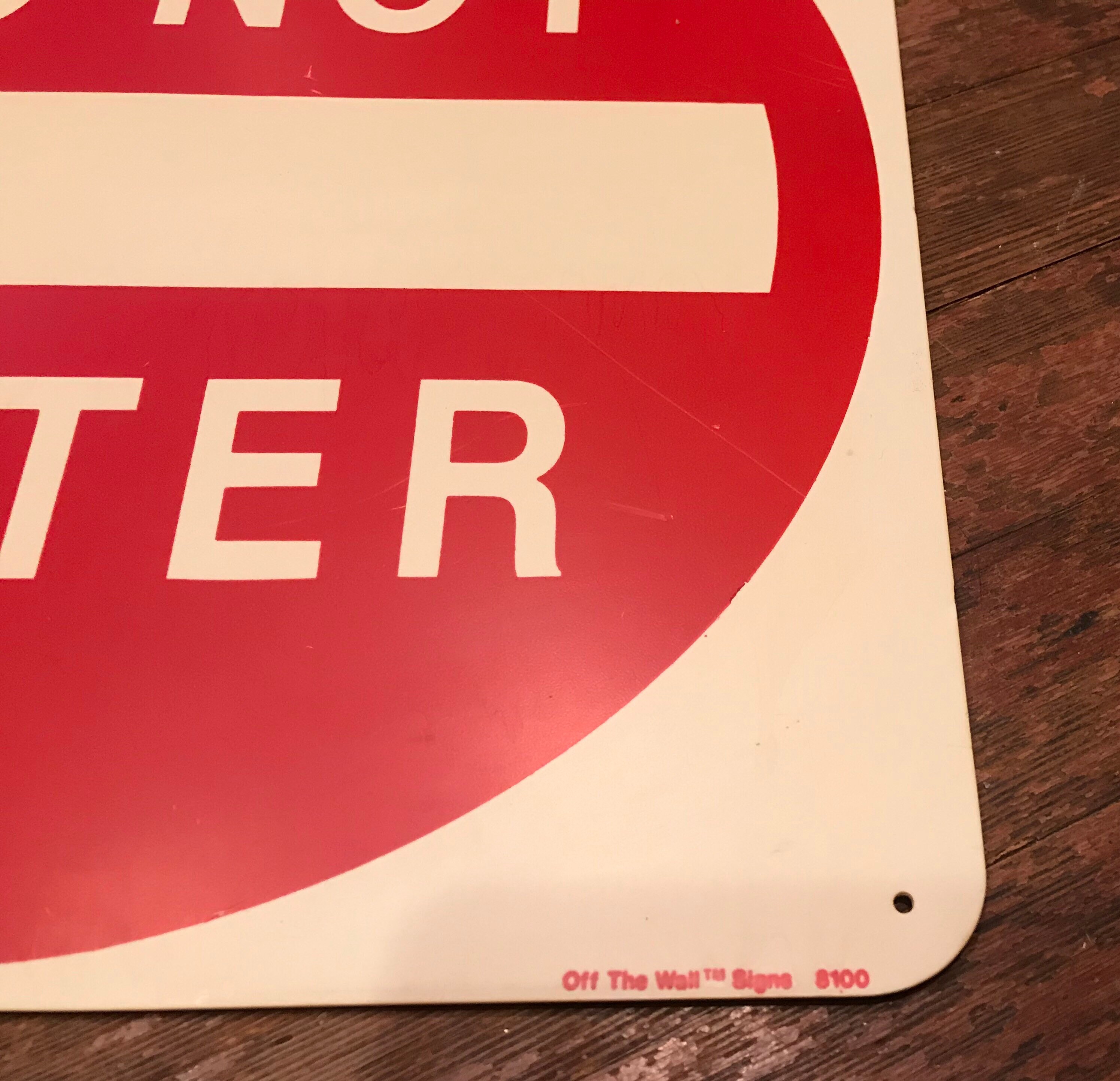 Retro Look Construction Work Zone Do Not Enter Sign - 14”x15” in Size ...