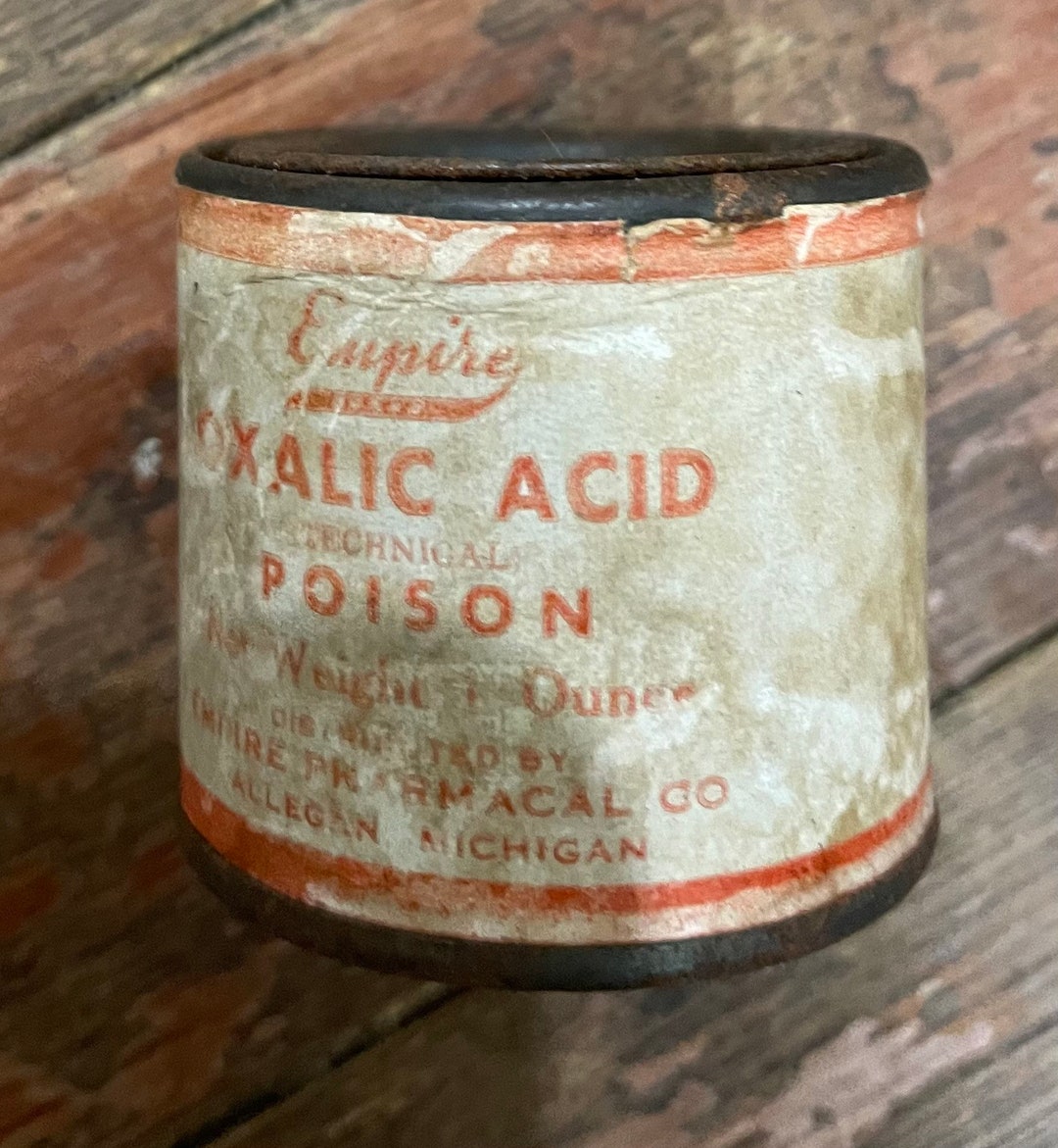 Vintage Poison Oxalic Acid Mini Metal Jar Container - Neat Piece With ...