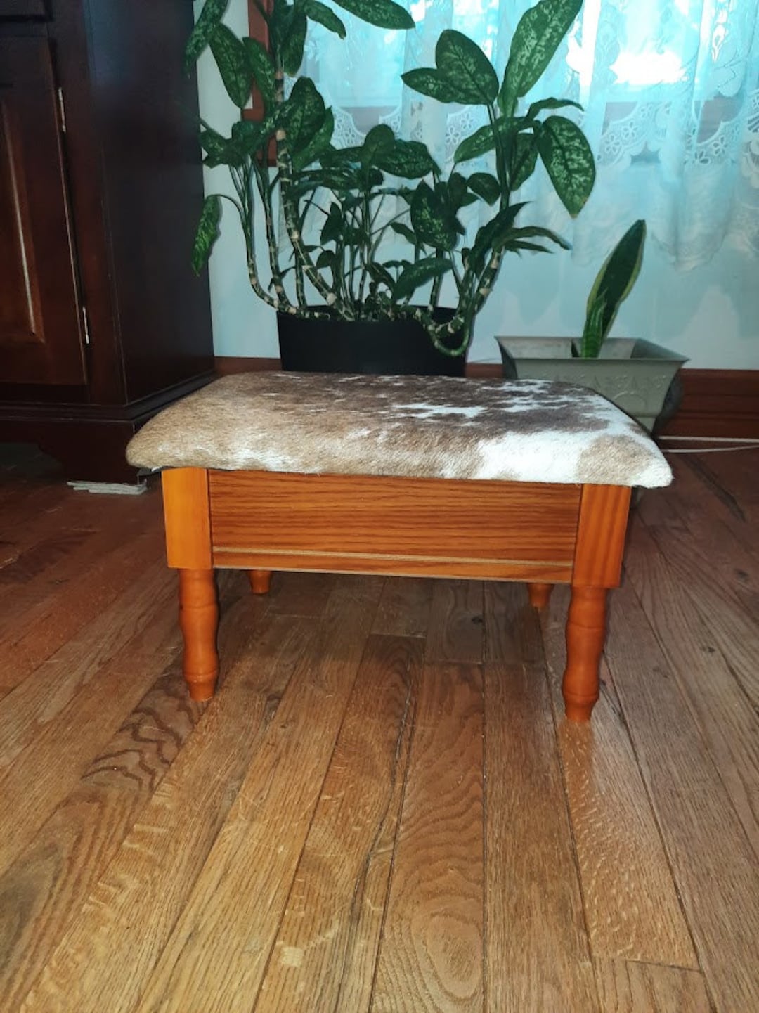 Genuine Brazilian Cow Hide Cowhide Hair on Hide Storage Ottoman ...