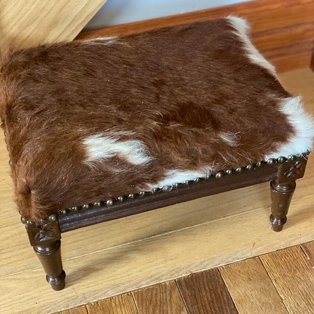 Genuine Brazilian Cowhide Hair on Hide Western Decor Ottoman Footstool ...