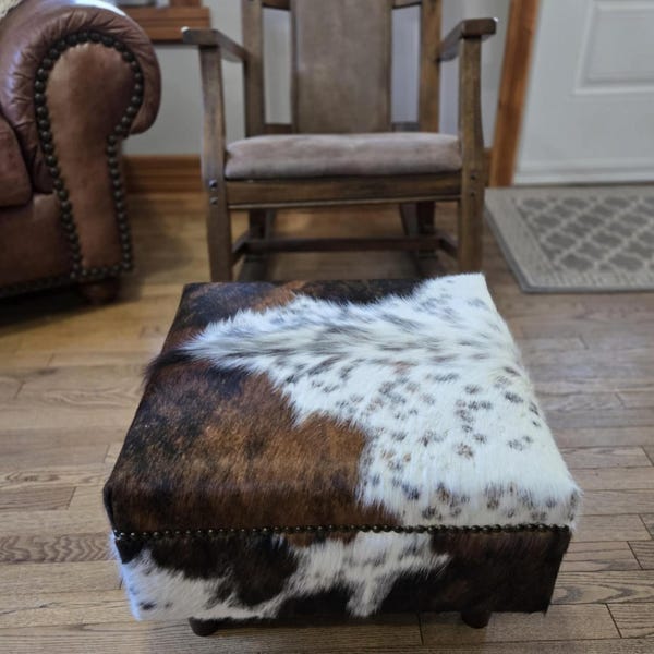 Cowhide Ottoman - Etsy