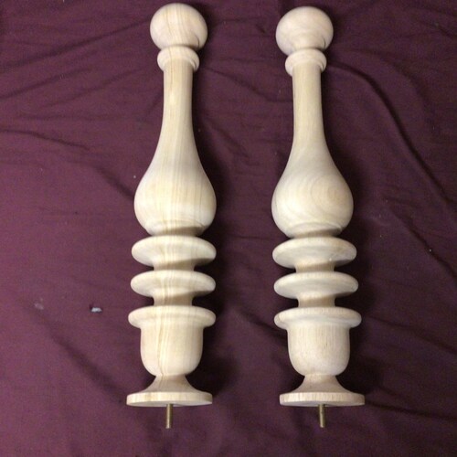 Package of 2 Unfinished Wooden Bedpost Finials 16 Inch FN16 - Etsy