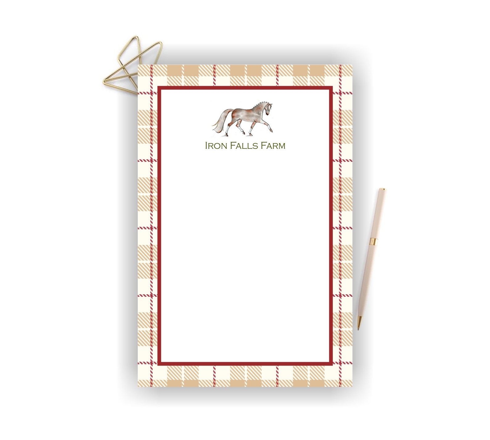 Personalized Horse Notepad Monogram Horse Stationery Horse | Etsy