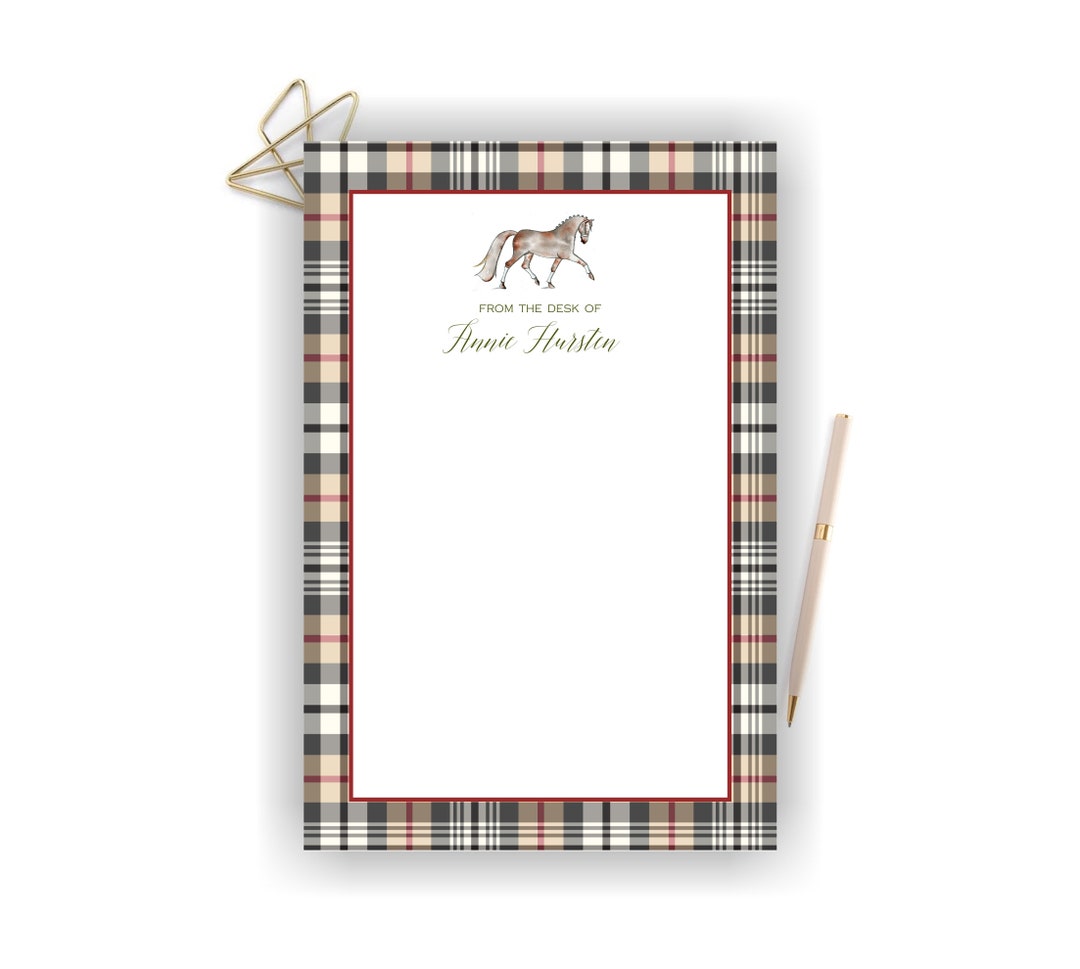 Personalized Horse Notepad, Monogram Horse Stationery, Horse Notepads, Personalized Horse Gifts ...