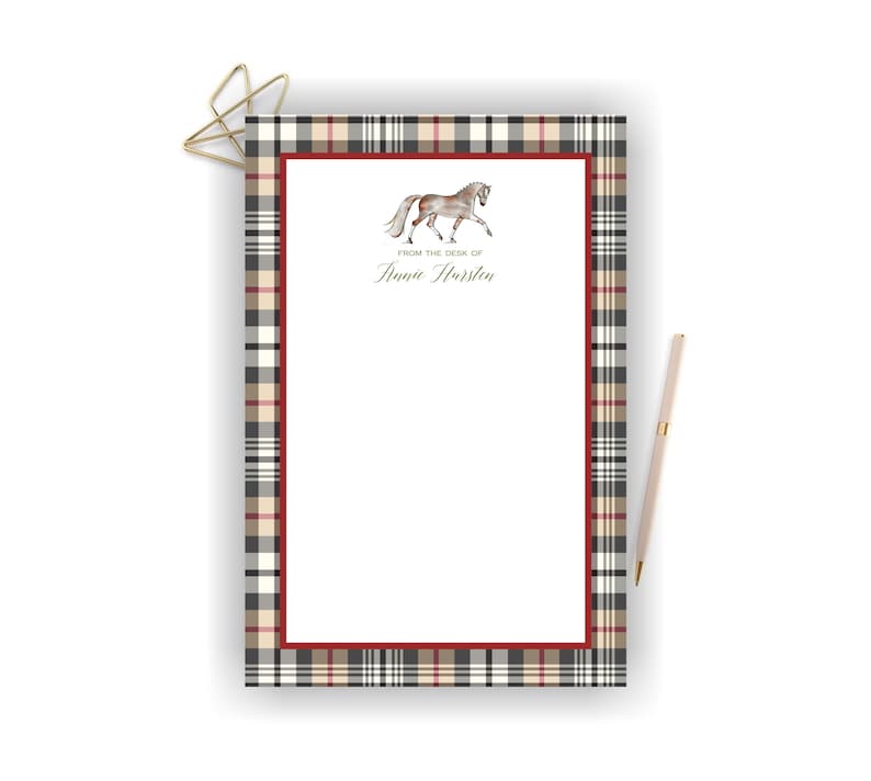 Personalized Horse Notepad Monogram Horse Stationery Horse | Etsy