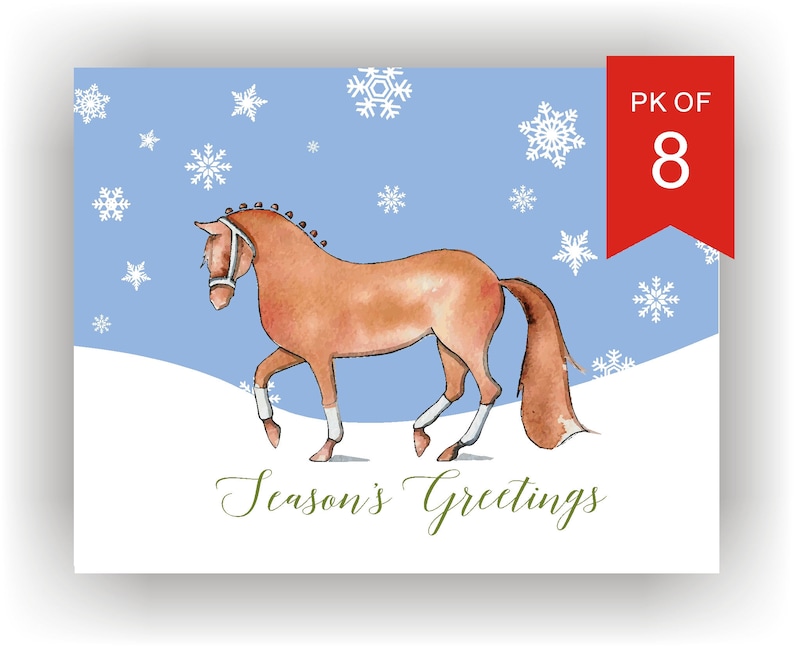 Horse Christmas Card Set Horse Holiday Card Set Equine - Etsy
