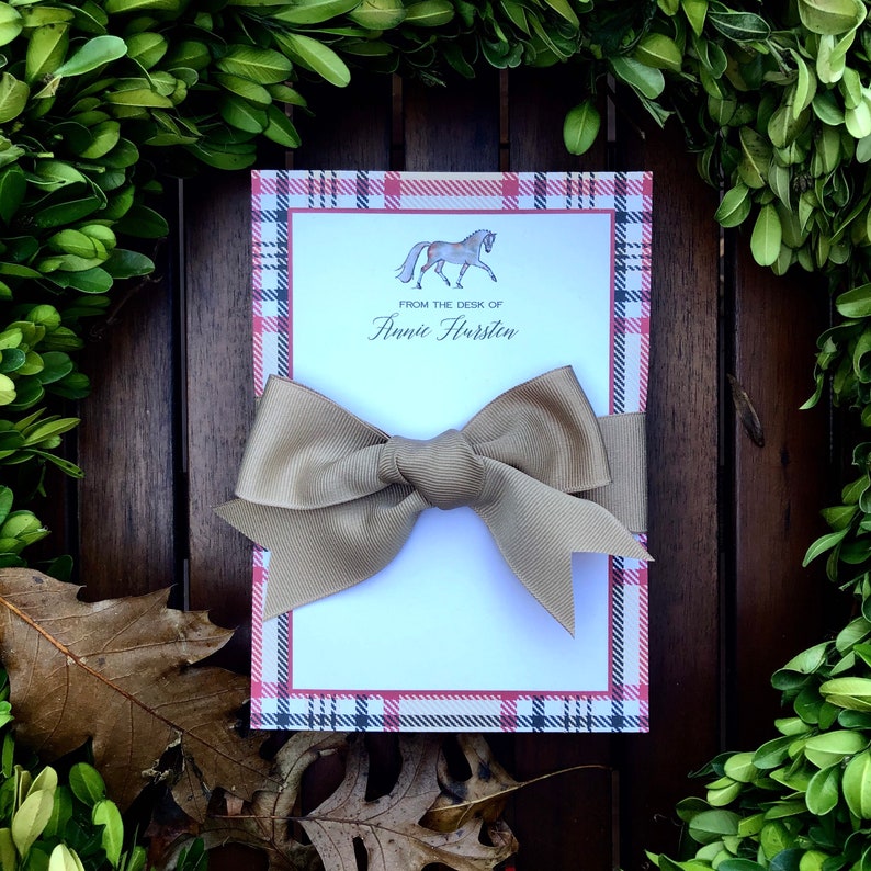 Personalized Horse Notepad Monogram Horse Stationery Horse | Etsy
