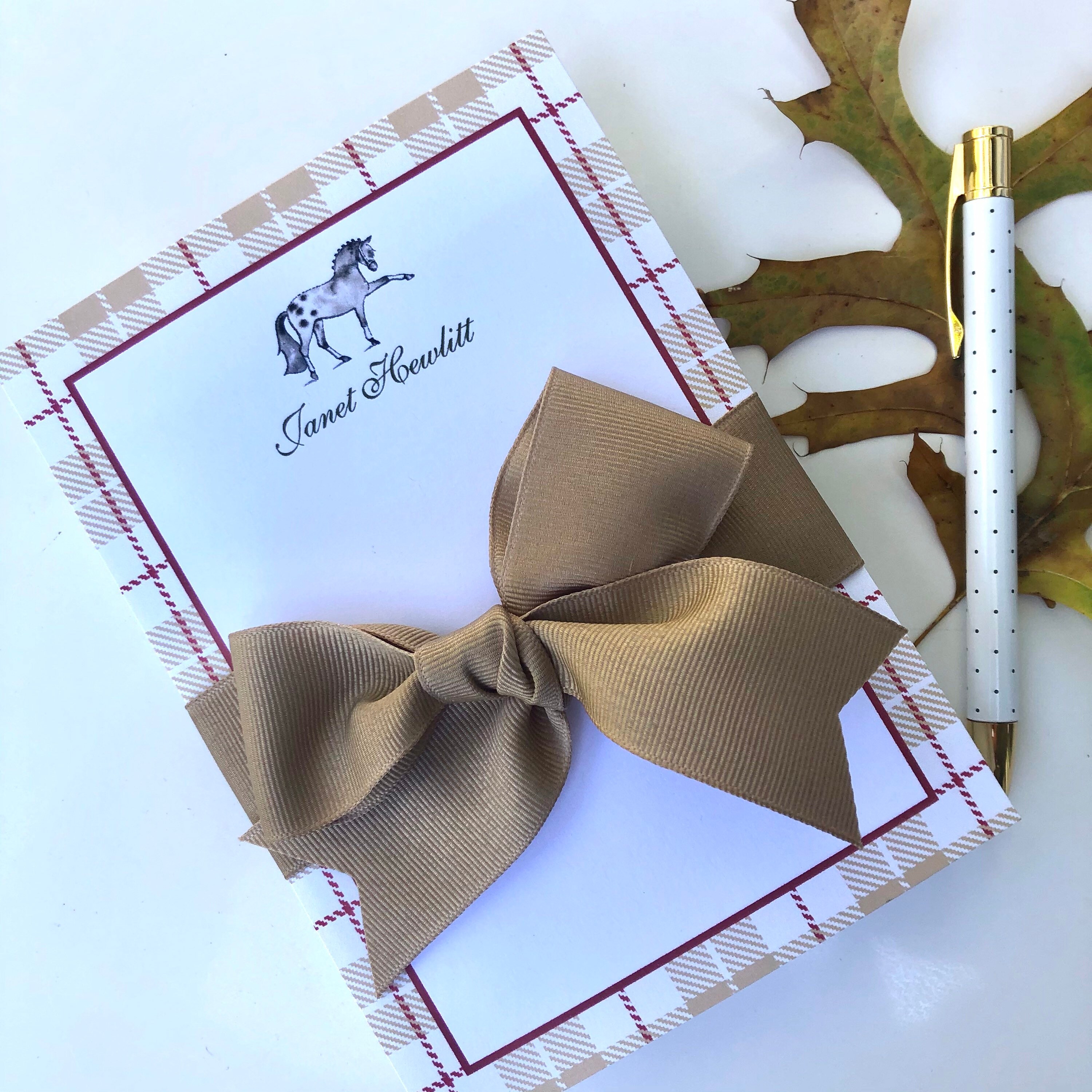 Personalized Horse Notepad Monogram Horse Stationery Horse | Etsy