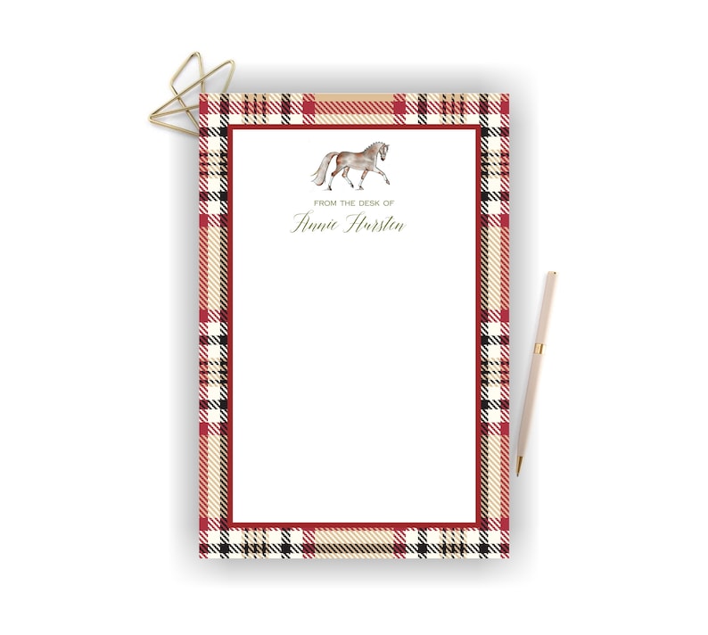 Personalized Horse Notepad Monogram Horse Stationery Horse | Etsy