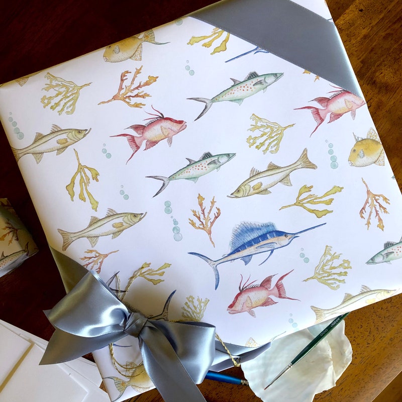 Fish Wrapping Paper - Etsy