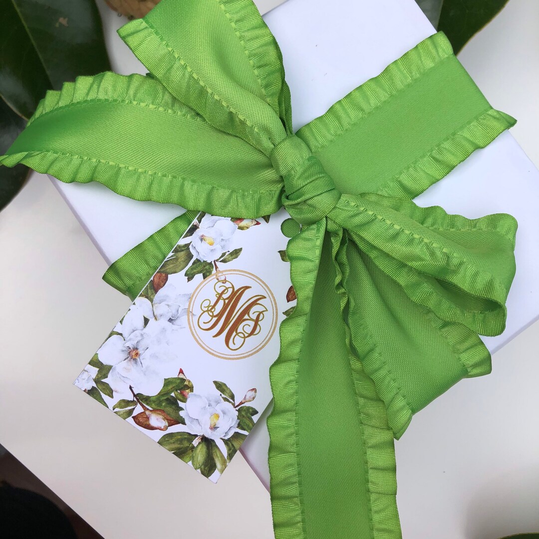 Magnolia Favor Tags, Monogrammed Magnolia Gift Tags, Personalized Gift ...