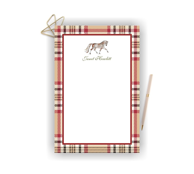 Personalized Horse Notepad Monogram Horse Stationery Horse | Etsy