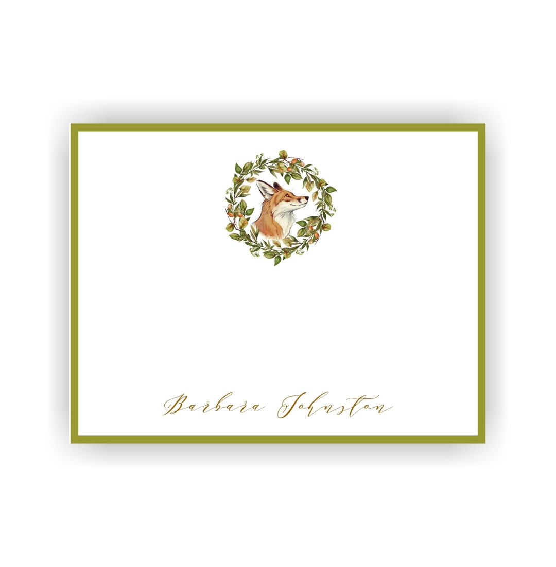 Personalized Fox Note Cards: Letterpress Stationery Set - Etsy
