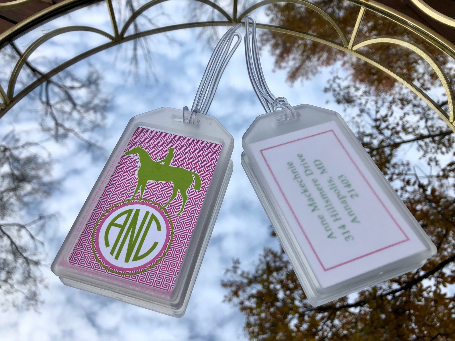 Classic monogram bag tag personalized luggage tag gift for | Etsy
