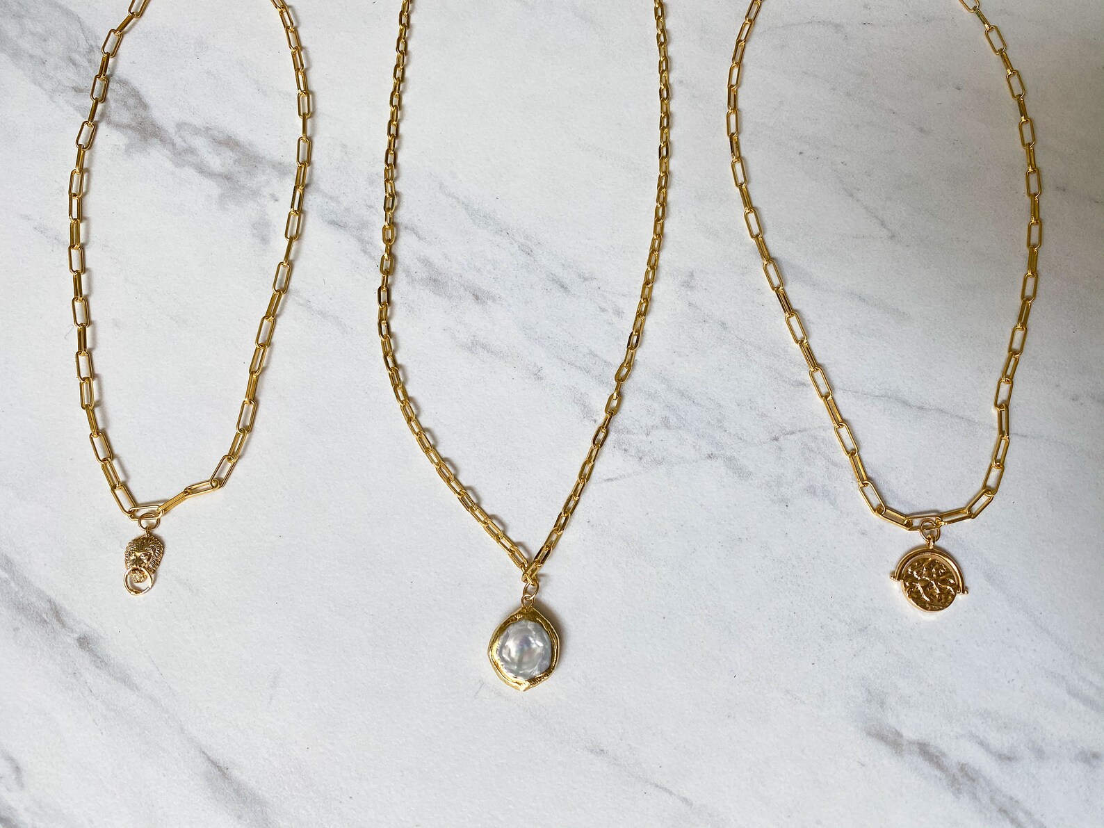 Lion's Mane Gold Chain Necklace 17 inches Thick Gold | Etsy