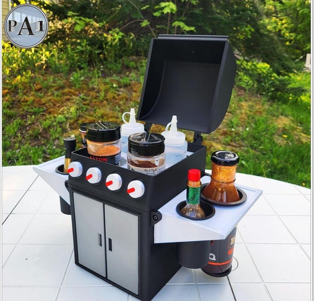 BBQ Grill Inspired Condiment Caddy, Picnic Accessories, Summertime Must ...