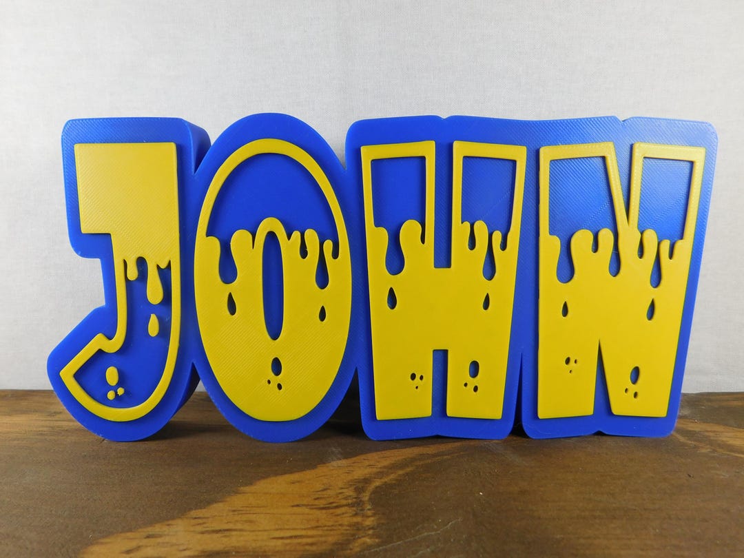 Personalized Custom Drippy Paint Desk Decor, Multicolor 3D Name Sign ...