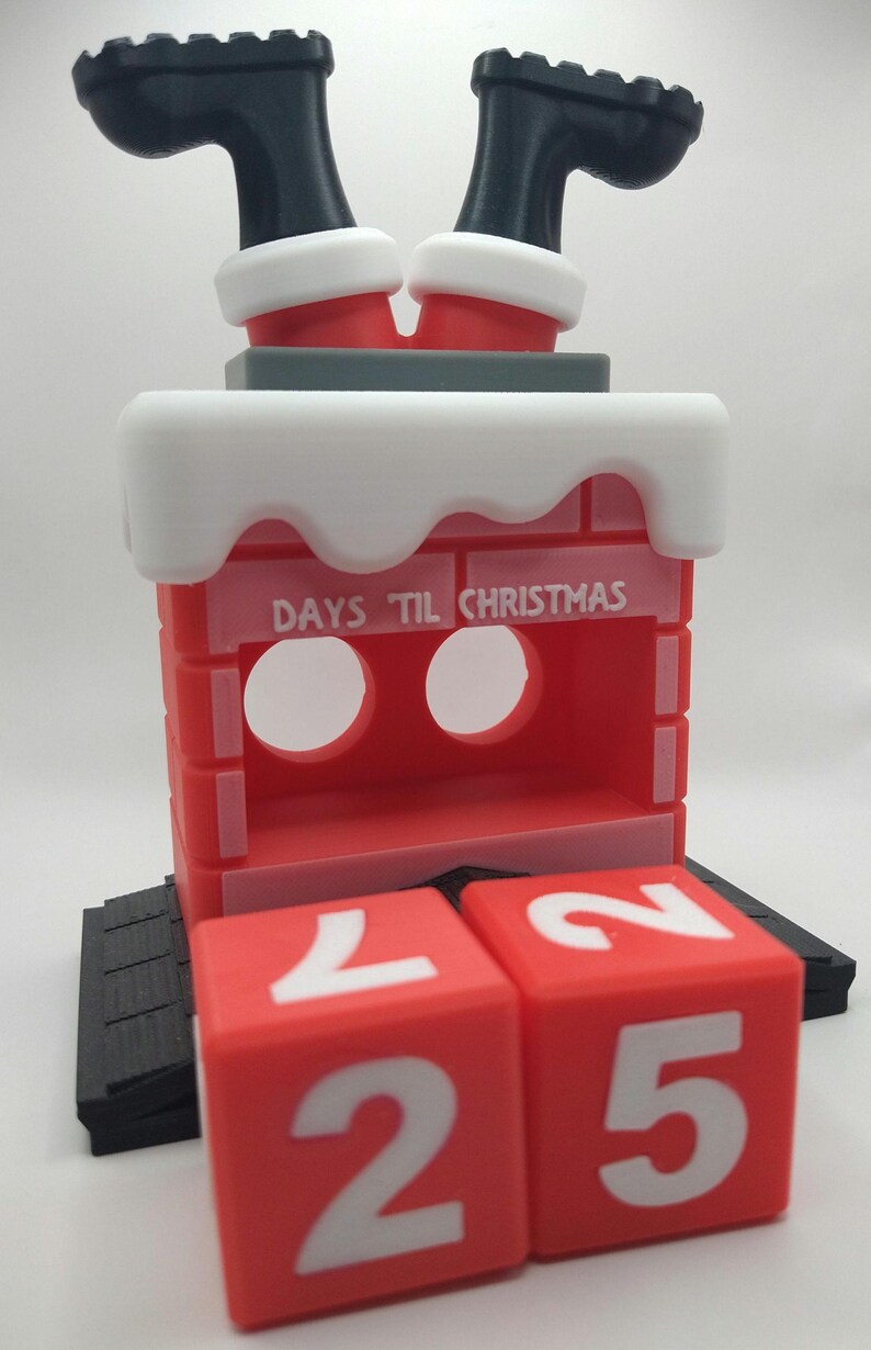 Santa Chimney Christmas Countdown - Festive Holiday Mantel Décor - Etsy