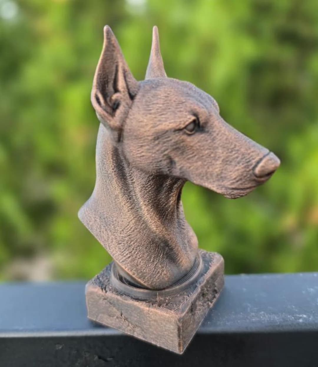 Doberman Pinscher Bust on a Cracked Stone Base Home Decor, Statue ...