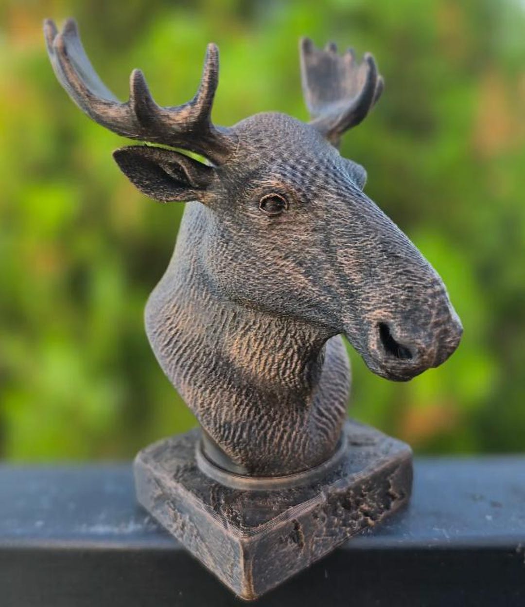 Moose Bust on a Cracked Stone Base Home Decor, Statue, Bookend ...
