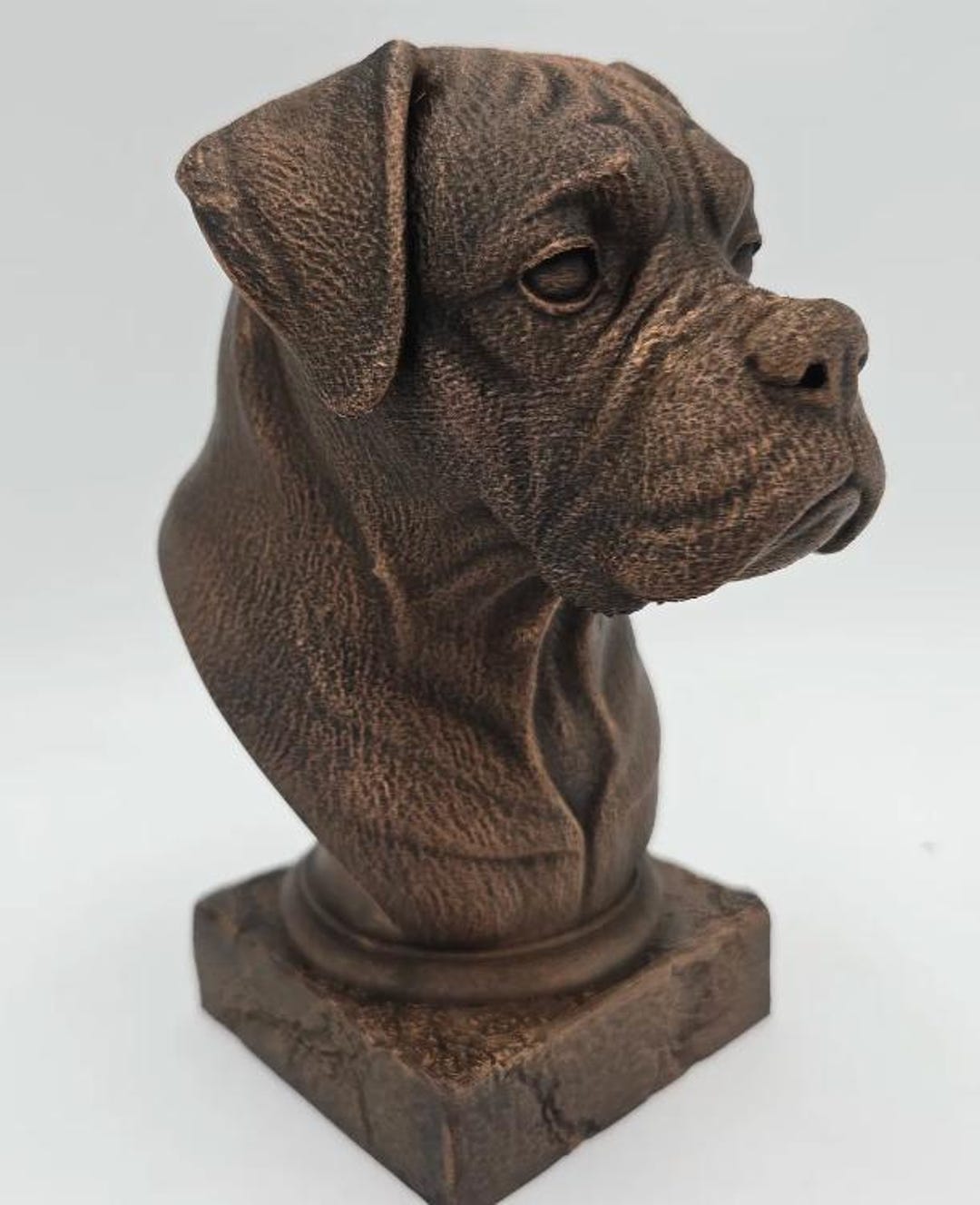 Boxer Bust on a Cracked Stone Base Home Decor, Statue, Bookend ...