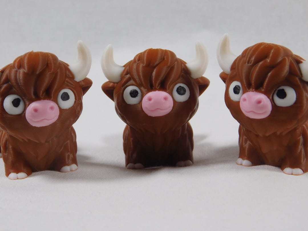Mini Highland Cow Fully Articulated 3D Printed Fidget Toy, Cute and ...