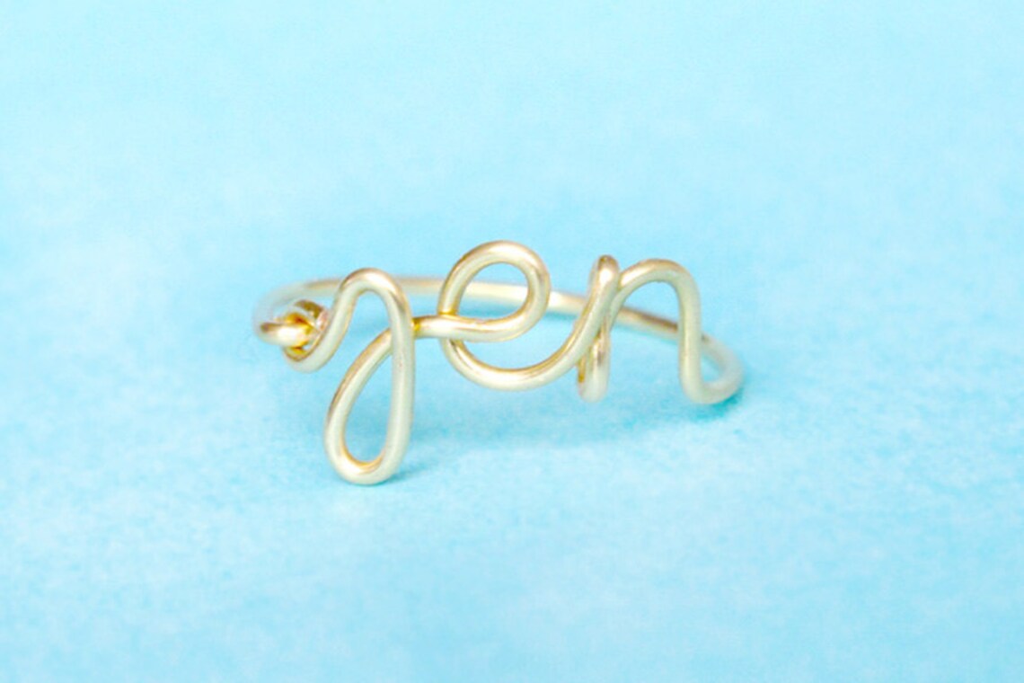 Wire Name Ring Personalized Ring Custom Jewelry Bridesmaid | Etsy