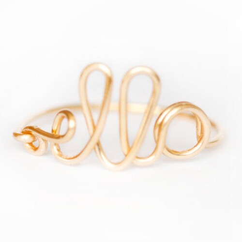 Wire Name Ring Personalized Ring Custom Jewelry Bridesmaid | Etsy