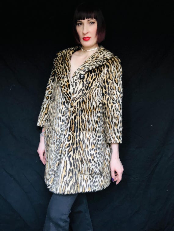 Vintage 1950s / 1960s Luxurious Leopard Print Faux Fu… - Gem