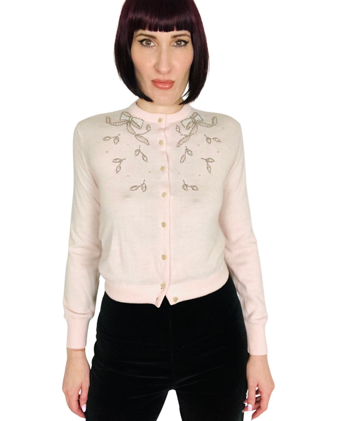 DEADSTOCK Vintage 1950's Light Cotton Candy Pink Orlon Acrylic Knit ...