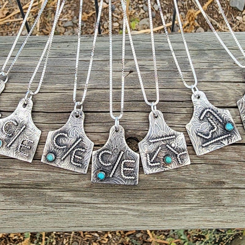Cow Tag Necklace - Etsy