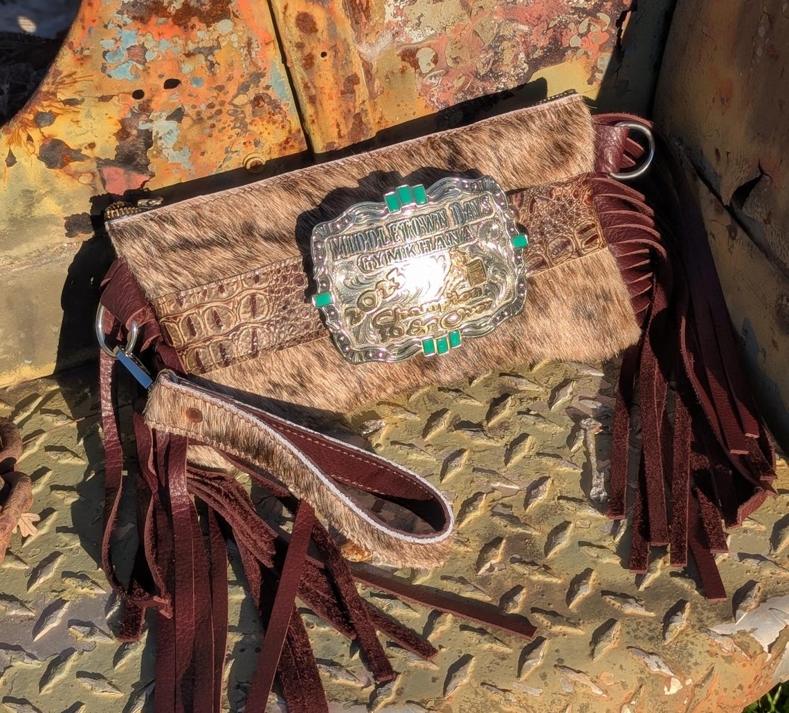 Hair-on-hide Buckle Display Wristlet (10x5) W/fringe and Without - Etsy