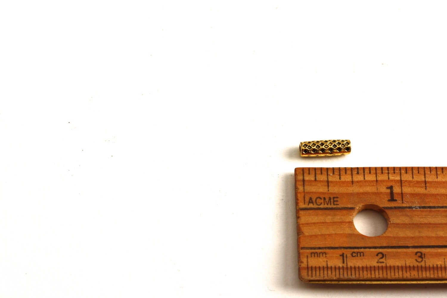 Aztec Gold Metal Tube Beads. Tribal. Inca. African. Vintage. 10 Pieces ...