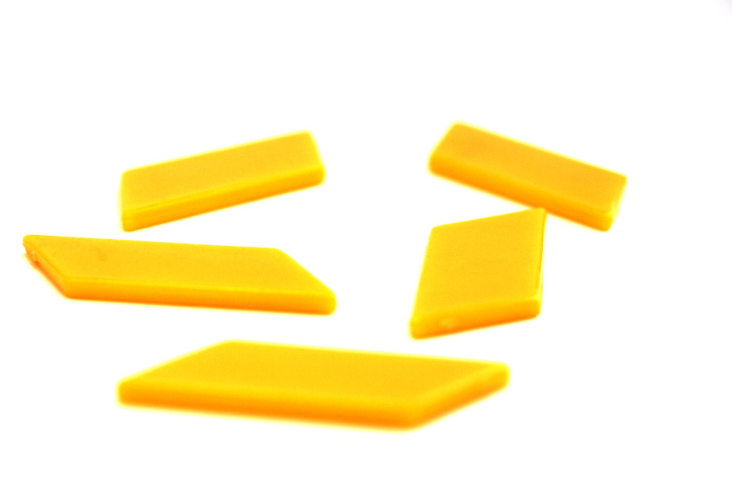 90s' Yellow Parallelograms. Vintage Geometric Form. 5 Pieces. - Etsy