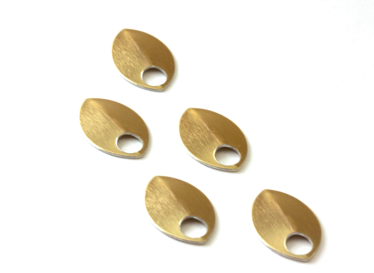 Vintage Matte Gold Oval Tile Aluminium Pendants. Gold Charms. 5 Pieces ...