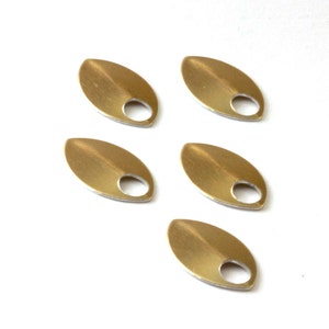 Vintage Matte Gold Oval Tile Aluminium Pendants. Gold Charms. 5 Pieces ...