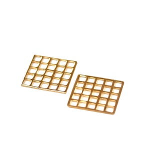 Gold Square Art Deco Findings. Gold Geometric Squares. Plaid Shape ...
